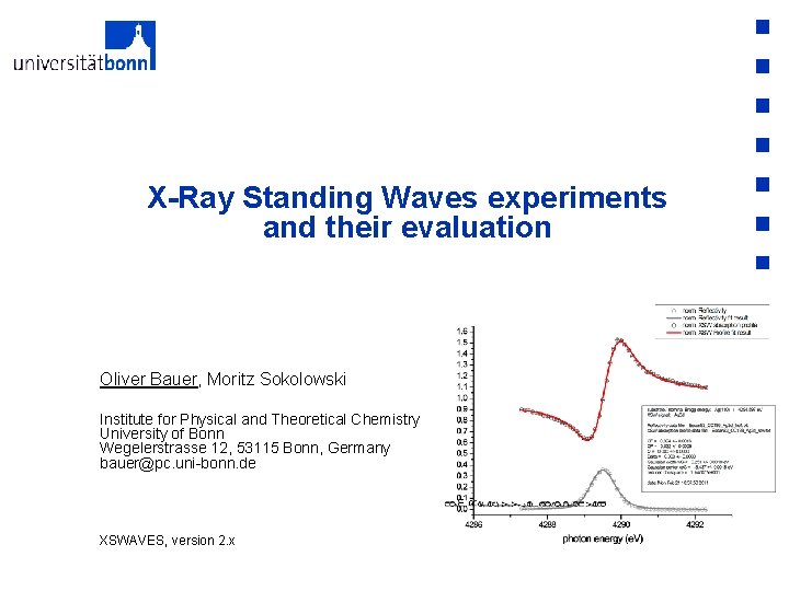 XRay Standing Waves experiments and their evaluation Oliver