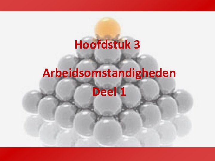 Hoofdstuk 3 Arbeidsomstandigheden Deel 1 Kenmerken van een