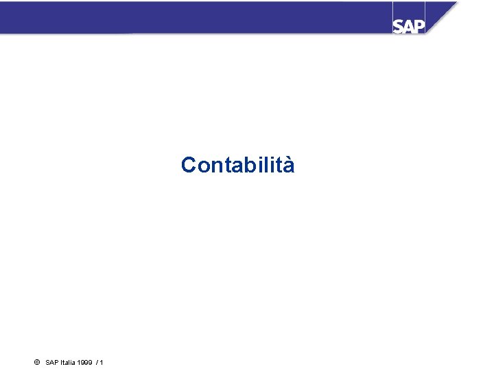 Contabilit SAP Italia 1999 1 Presentazione moduli FICOEC