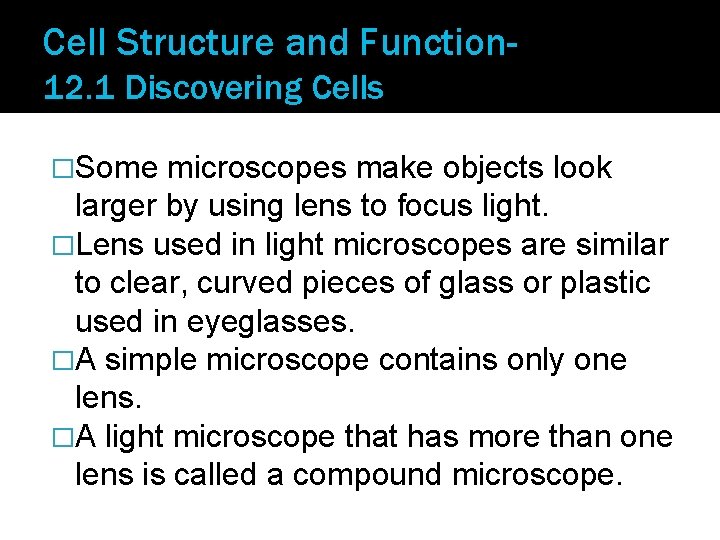 Cell Structure and Function Science Chapter 12 Science