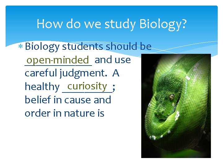 Biology The Characteristics of Life I What is