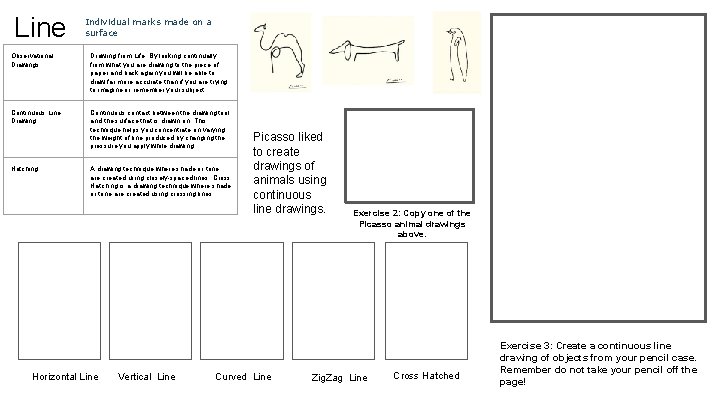 Line Individual marks made on a surface Observational