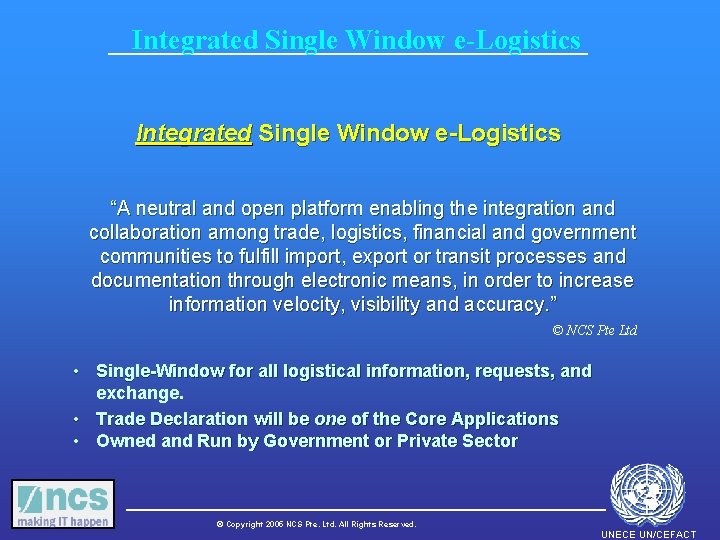 Single Window Development and Implementation Experience of Singapore