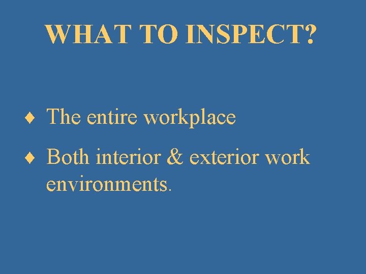 Effective Workplace Safety Inspections OFFICE OF RISK MANAGEMENT