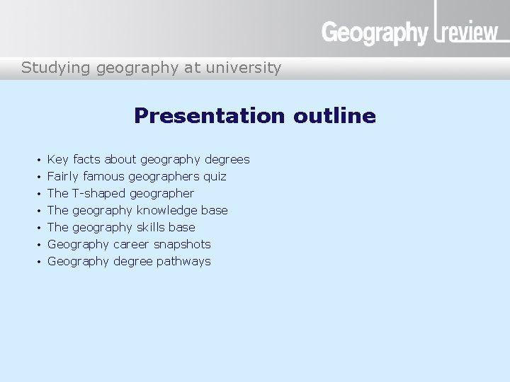 Studying geography at university Simon Oakes Studying geography
