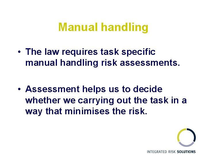 Risk Assessment Risk Control December 2016 Dr Emer
