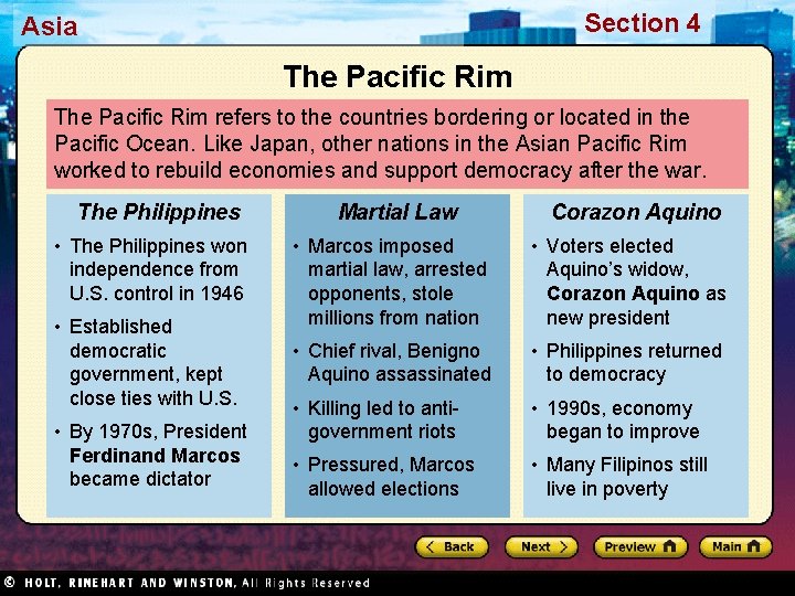 Section 4 Asia The Rise of Pacific Rim