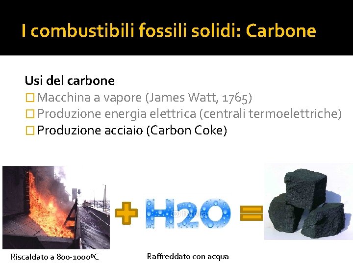 Il Carbone il petrolio ed il metano I