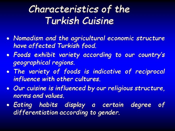 Turkish Cuisine and Eating Habits in Trkiye Prepared