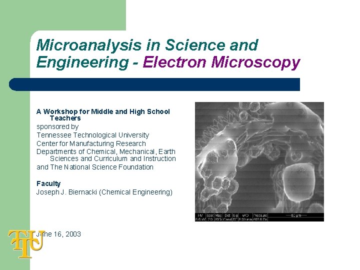 Microanalysis in Science and Engineering Electron Microscopy A
