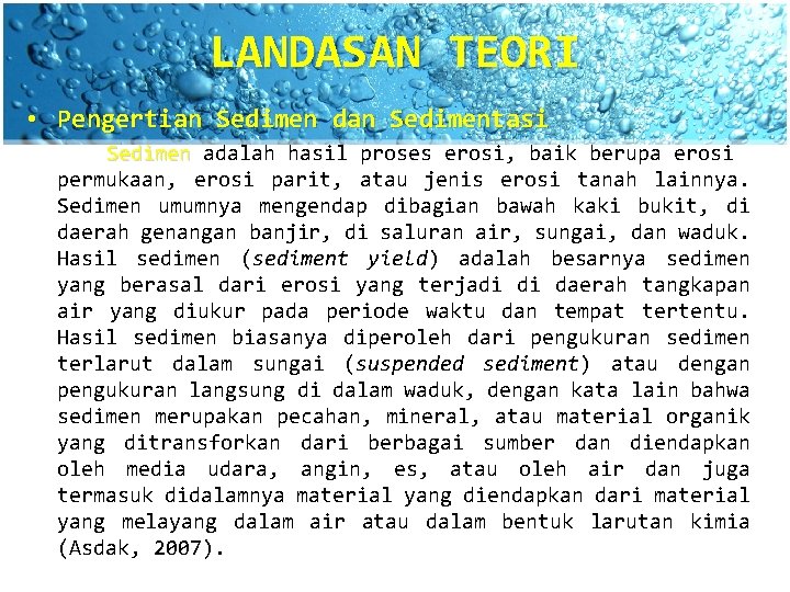TRANSPORTASI SEDIMEN Nama dan NRP SemesterKelas Dosen Pengasuh