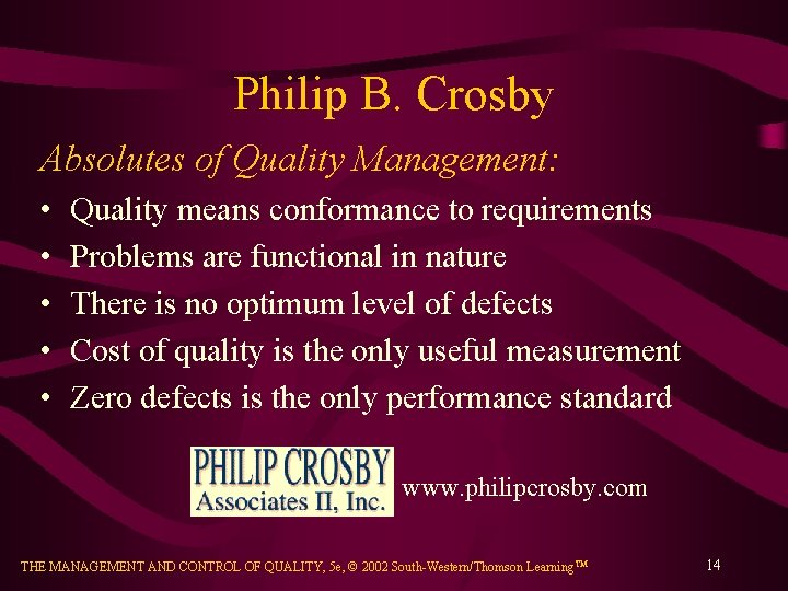 Chapter 3 Philosophies and Frameworks THE MANAGEMENT AND