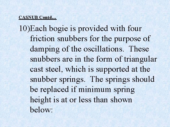 CASNUB BOGIE CAST STEEL FRICTION SNUBBER BOGIE 1972