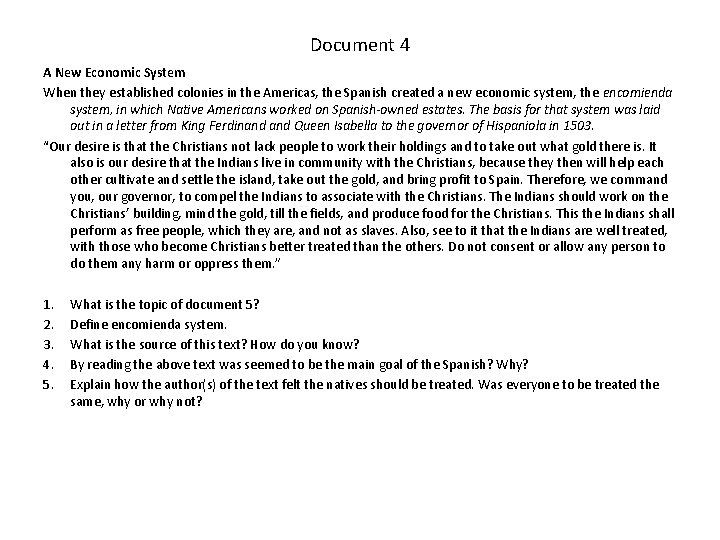 Columbian Exchange DBQ What were the consequences of
