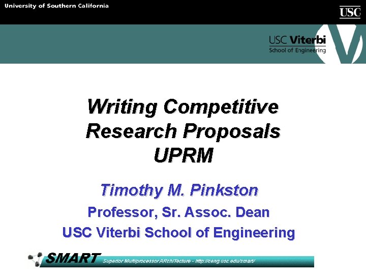 Writing Competitive Research Proposals UPRM Timothy M Pinkston