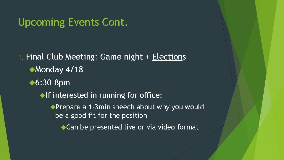 ASL Club Meeting 32816 Agenda 1 Upcoming Events