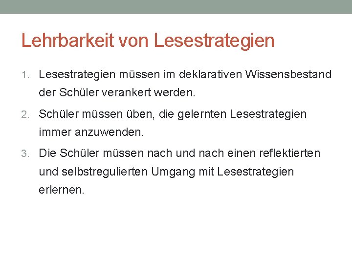 LESESTRATEGIEN FR SACHTEXTE Hinweise fr das Lesen und