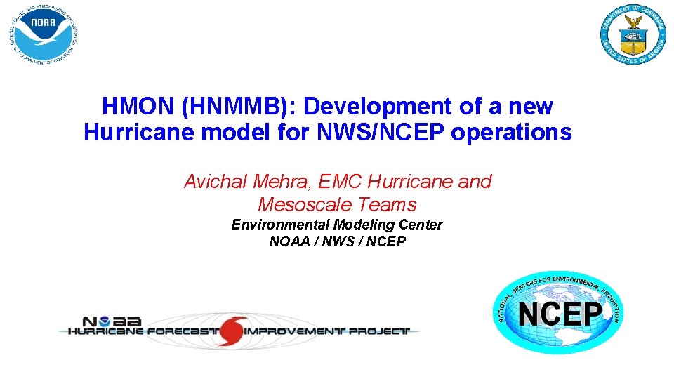 HMON HNMMB Development of a new Hurricane model