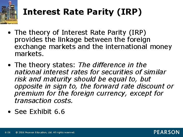 Chapter 6 International Parity Conditions Learning Objectives Examine