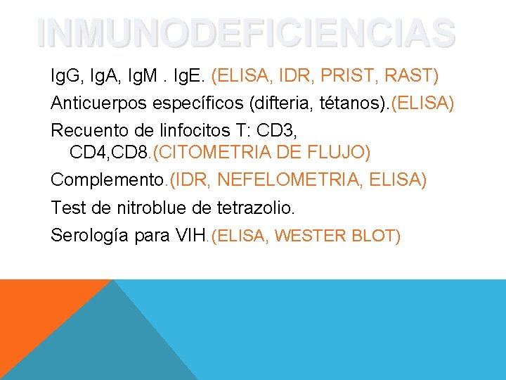 LABORATORIO INMUNOLOGICO EN LA PRACTICA CLINICA DIAGNOSTICO PRESUNTIVO