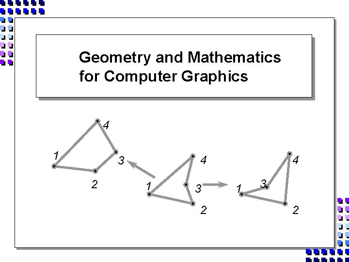 Geometry and Mathematics for Computer Graphics 4 1
