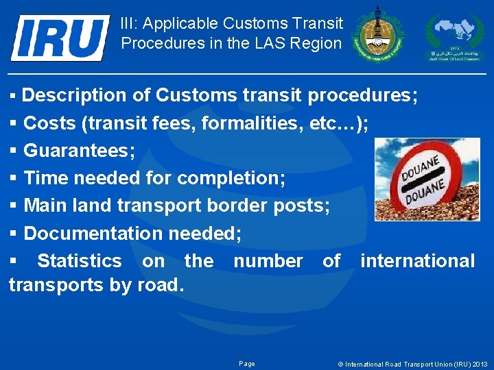 Road Transport and Border Crossing Facilitation in the