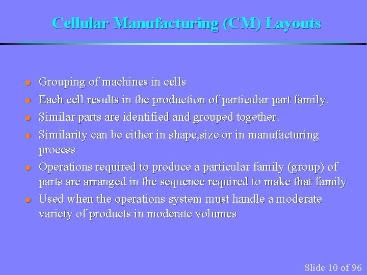 Manufacturing Process Layout Lathe Department L L L