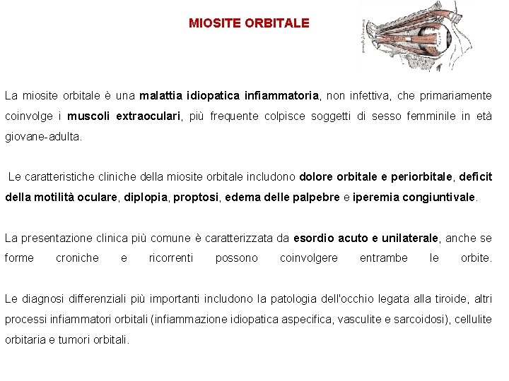 Miosite orbitale descrizione di un caso clinico Giulia