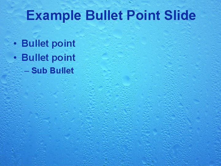 Swimming Pool Template Your name Example Bullet Point