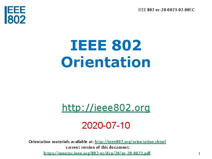 IEEE 802 ec20 0023 02 00 EC IEEE