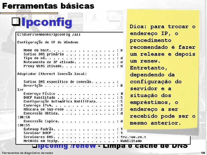 Ferramentas de diagnstico de redes Prof Eduardo Maroas