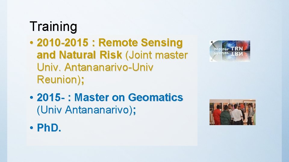 UNIVERSITY of ANTANANARIVO Madagascar Institute Observatory of Geophysics