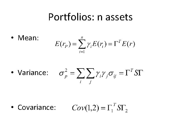 Portfolio theory DESCRIPTIVE STATISTICS From prices to returns