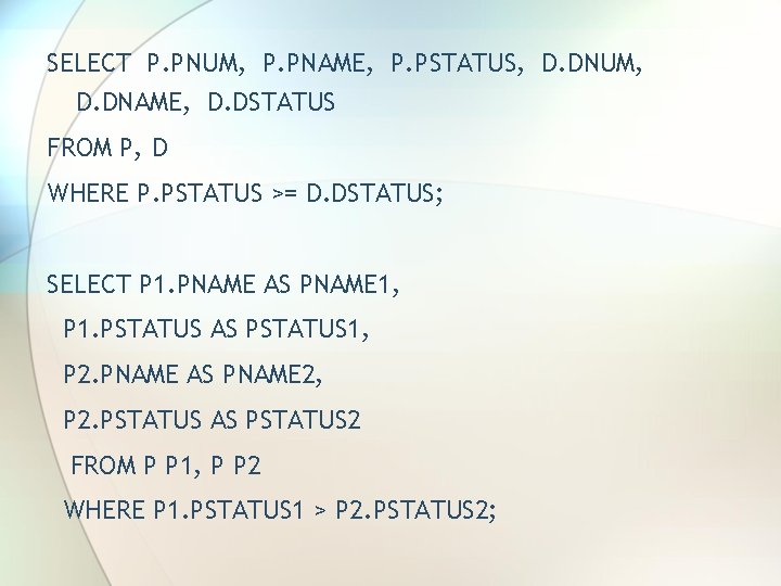 CREATE TABLE CREATE TABLE STUDENT ID INTEGER NAME