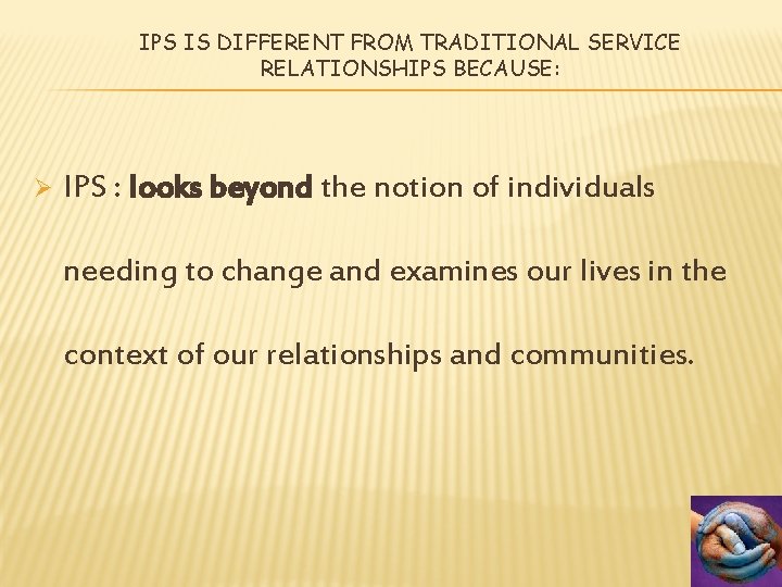 WHAT IS INTENTIONAL PEER SUPPORT PRESENTED BY DAVID