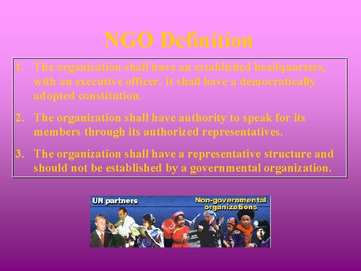 The Rights and Responsibilities of NGOs in consultative