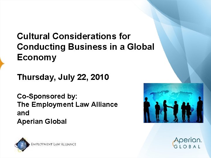 Cultural Considerations for Conducting Business in a Global