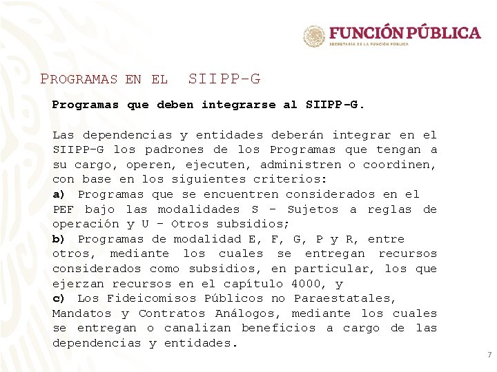 Sistema Integral de Informacin de Padrones de Programas