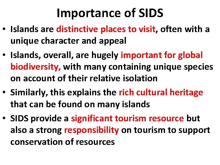Planning for Tourism Development in Small Island Destinations