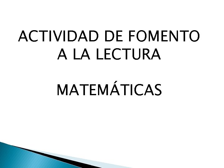 ACTIVIDAD DE FOMENTO A LA LECTURA MATEMTICAS PORCENTAJES