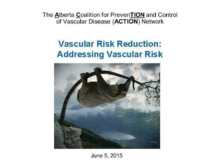 Vascular Risk Reduction Addressing Vascular Risk Vascular Risk