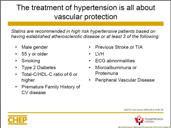 Vascular Risk Reduction Addressing Vascular Risk Vascular Risk