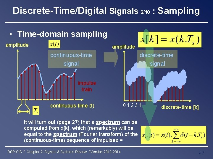 DSPCIS Chapter2 Signals Systems Review Marc Moonen Toon