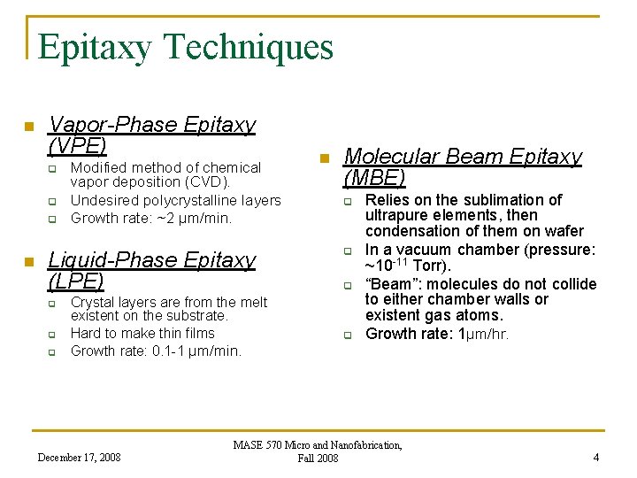 Molecular Beam Epitaxy MBE Mustafa Yorulmaz S igdem