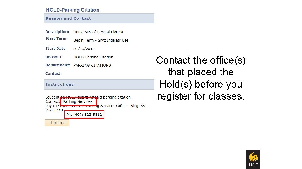 Registration Overview 2019 UCF Orientation Program Before you