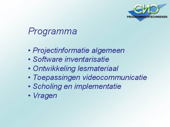 Bi Bproject CNCprogrammeertechnieken Regionale bijeenkomst 2 december 2010
