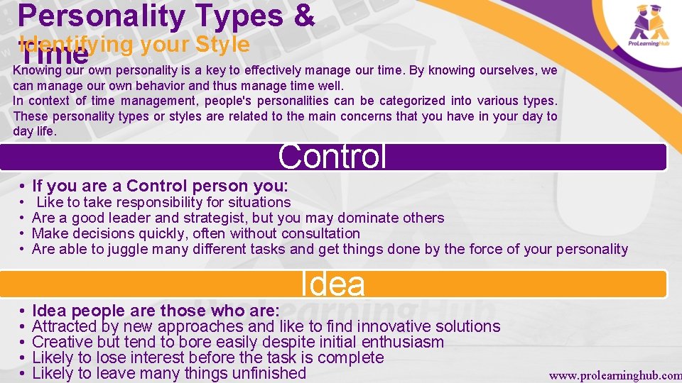 Personality Types Time Personality Types Identifying your Style