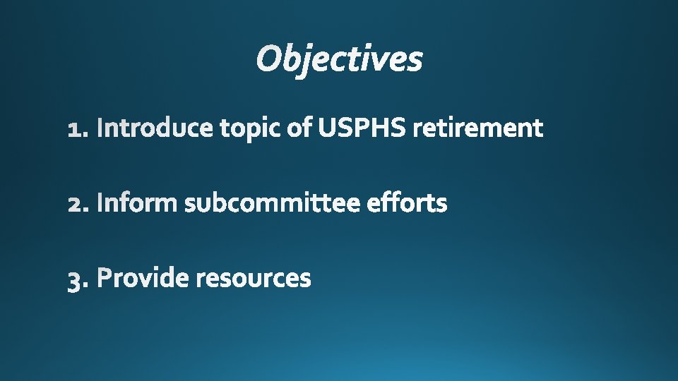 An Introduction to USPHS Retirement PPAC Retirement Subcommittee