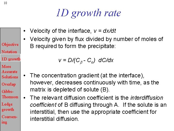 1 Objective Notation 1 D growth More Accurate