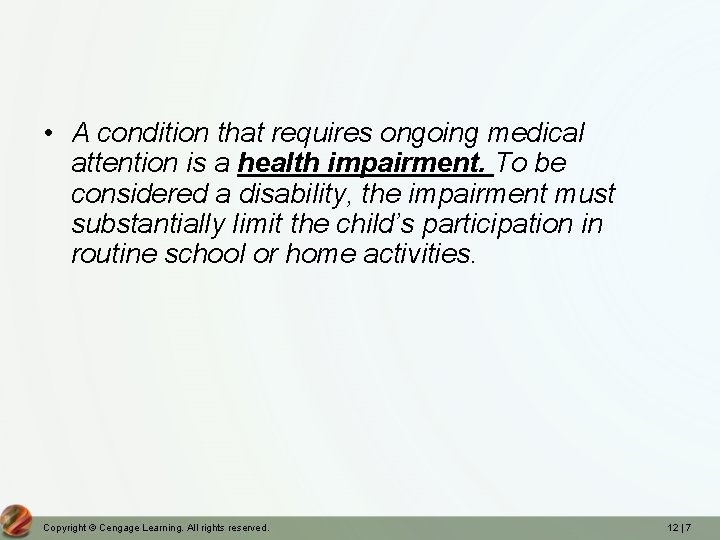Chapter 12 Children with Physical Disabilities Health Impairments
